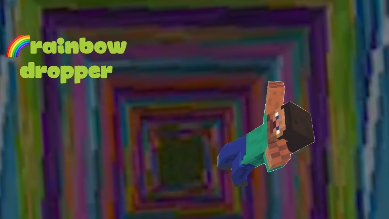 Minecraft relaxing 🌈 rainbow dropper - YouTube