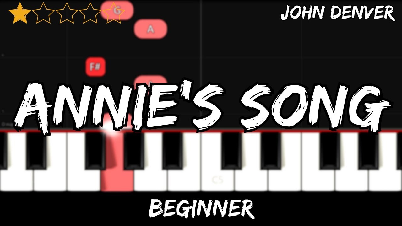 John Denver - Annie's Song - Easy Beginner Piano Tutorial - YouTube