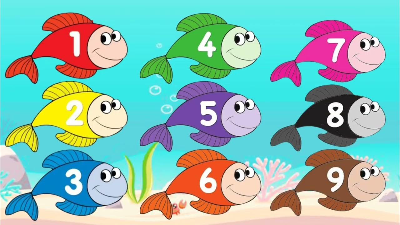 Number song 1 to 10। Fish counting 1-10। 12345। 1 to 10 Number names ...