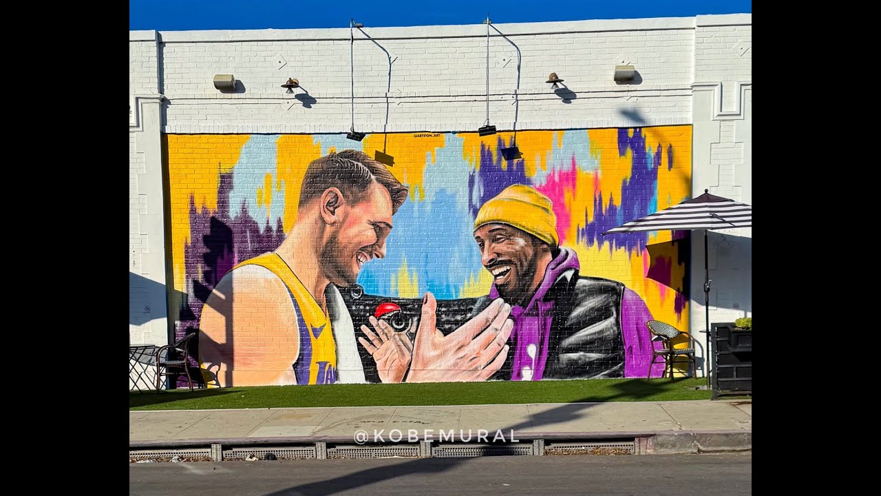 CLOSE LOOK! Luka Doncic & Kobe Bryant mural in Los Angeles. The details ...