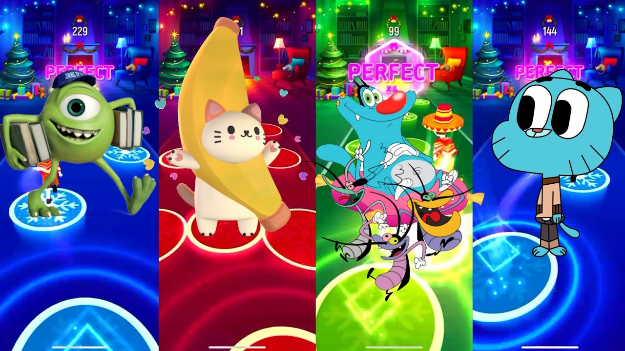 Mike Wazowski, Banana Cat, Oggy & Gumball Tiles Hop Coffin Dance Fusion ...