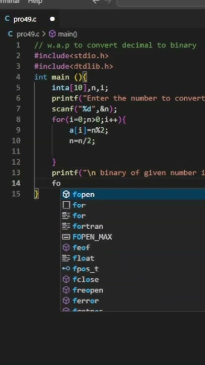 how to convert decimal to binary in c || #monuvapi#coding #dailycoding #asciidoc#binary# ...