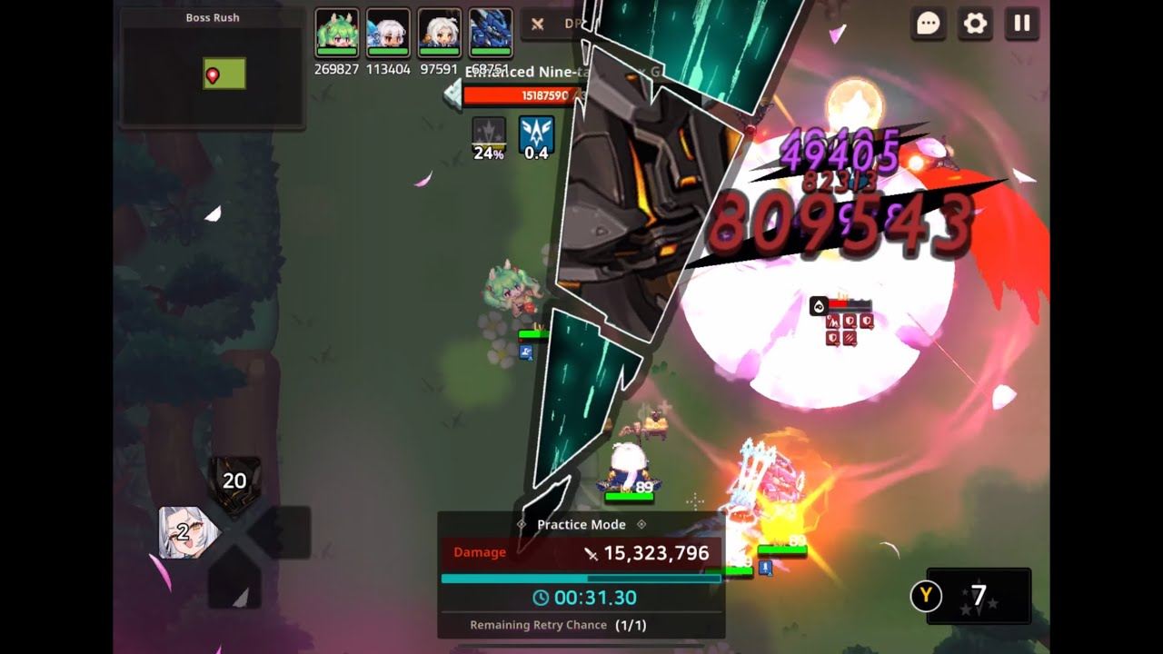 가디언 테일즈 보스 러시 - 구미호 가람 LV90 / Guardian Tales Boss rush - Fox Garam LV90 (메카티오) - YouTube