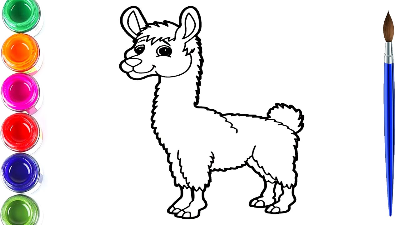 Easy & Cute Lama Drawing, Painting, Coloring for Kids & Toddlers | Kids ...