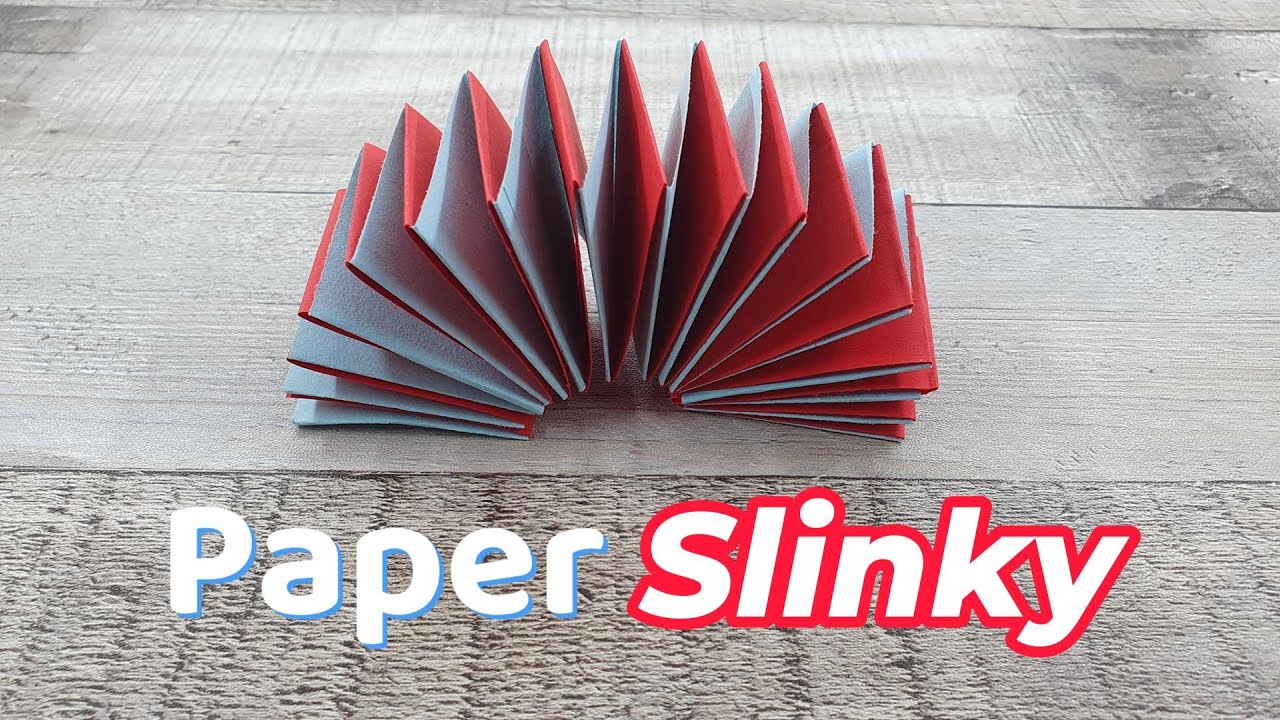 Paper craft diy paper slinky toy with Ski - YouTube