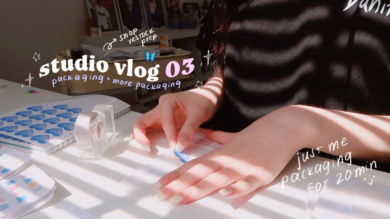 STUDIO VLOG 03 📦 packaging products & packing orders - YouTube