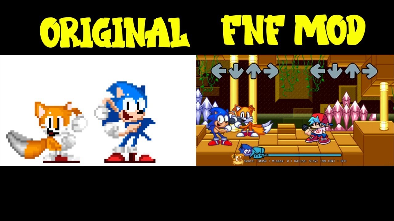 Classic Sonic and Tails Dancing Meme Original Vs FNF | All References ...