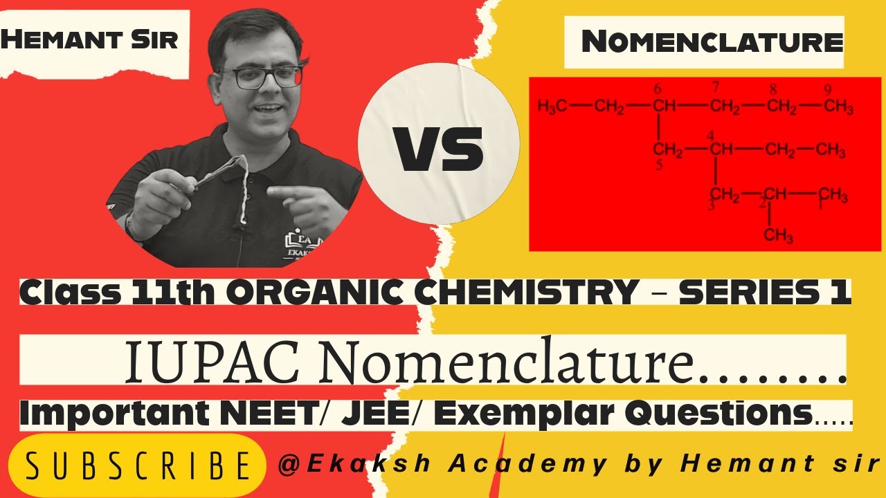 Class 11th - Organic Chemistry - Series 1 - IUPAC Nomenclature (JEE ...