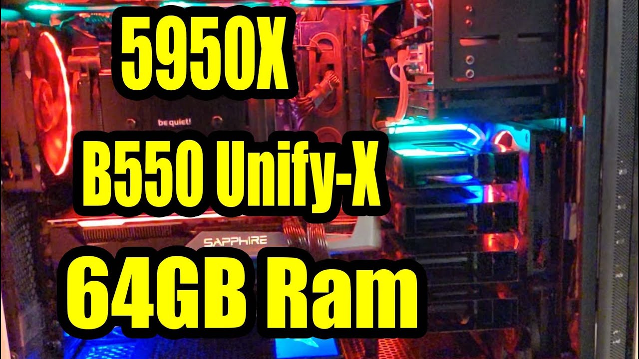 RGB'd 5950x on B550 Unify-X board. 64GB RAM, 32TB RAID5, 16TB Backup ...