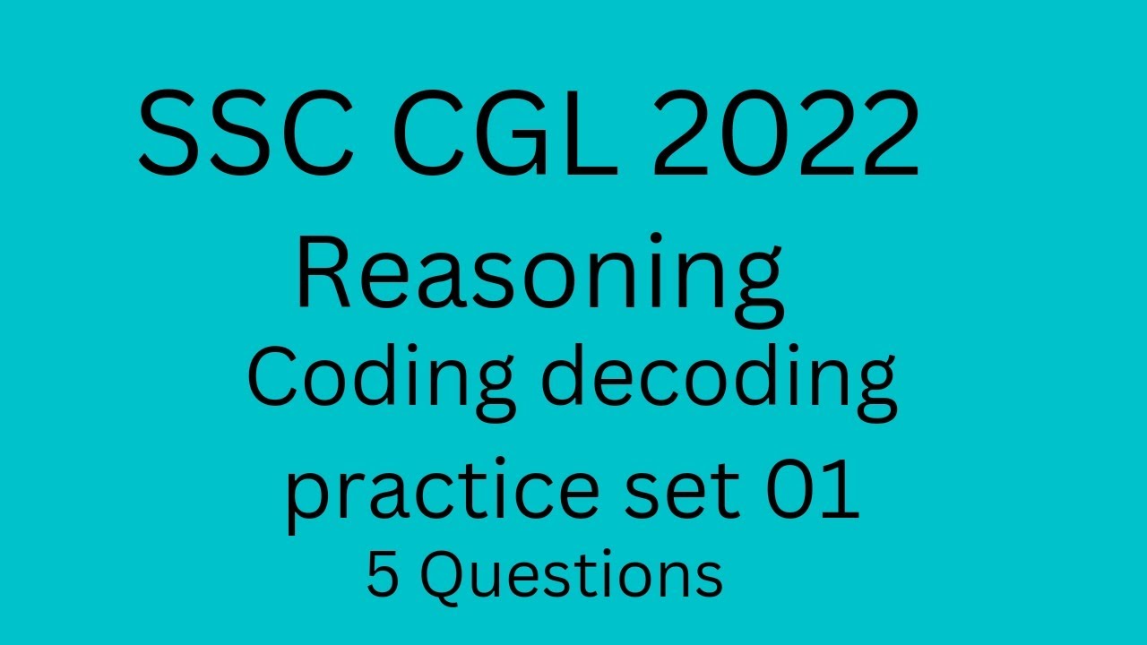 Reasoning New Pattern Questions Coding Decoding Part 01 For Ssc Cgl And Other Exams Youtube