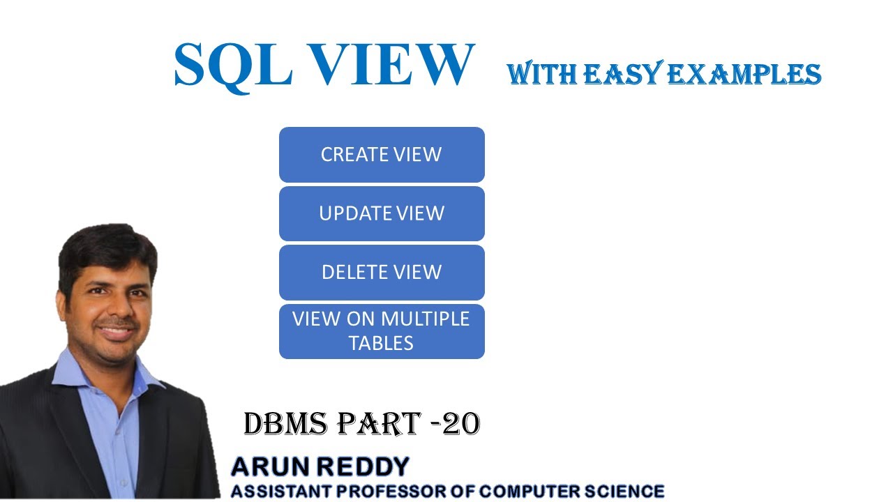 Dbms Part 20 Sql View Create View Update View Delete View Youtube