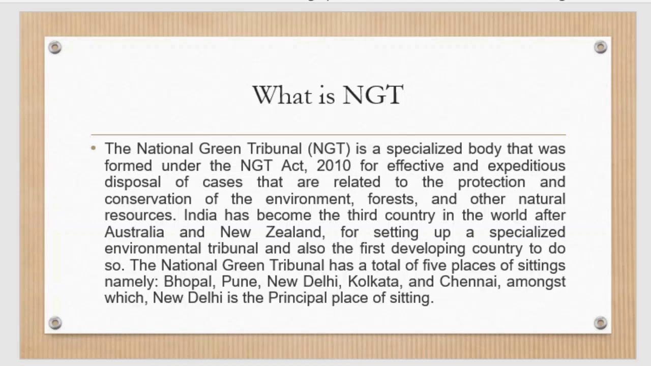 The National Green Tribunal Act, 2010 and the NGT An Introduction ...