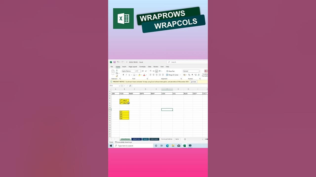 WRAPCOLS&WRAPROWS IN EXCEL - YouTube
