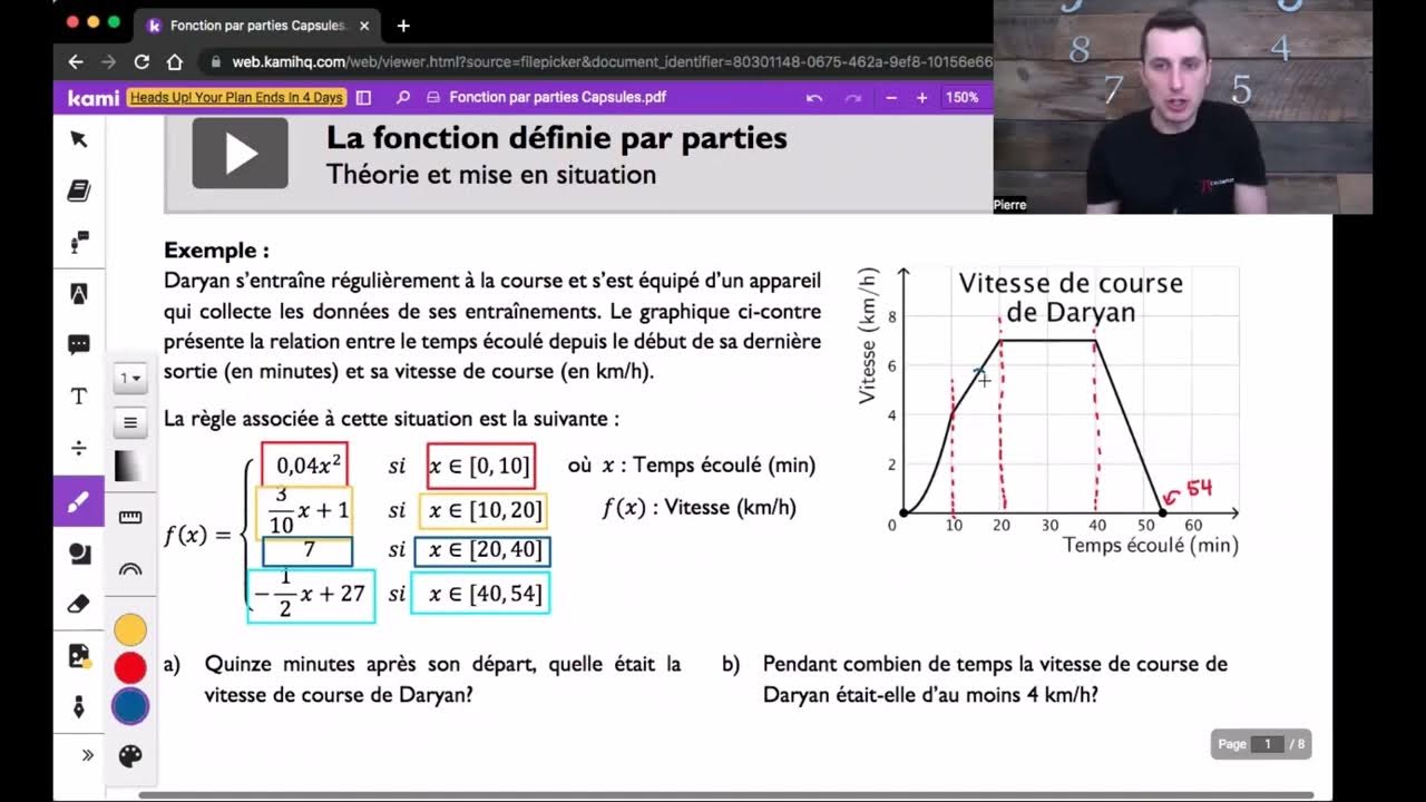 Secondaire 4 - La fonction définie par parties - YouTube