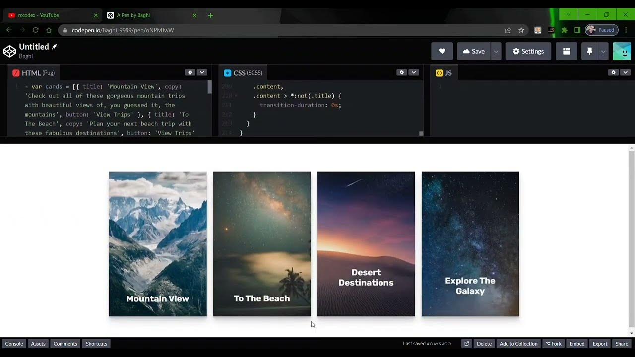 Dynamic Cards With Scss 😮🤑 Html Scss Youtube