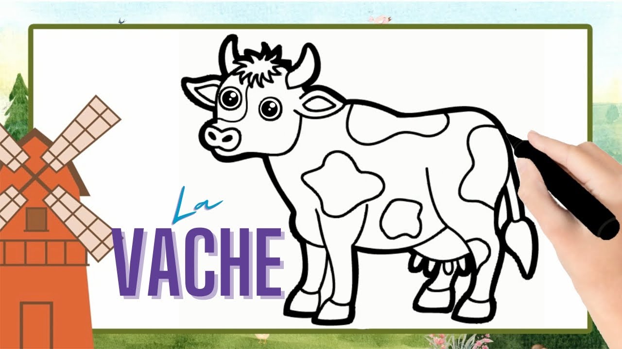 Comment dessiner une vache facilement | Dessin vache facile & coloriage ...