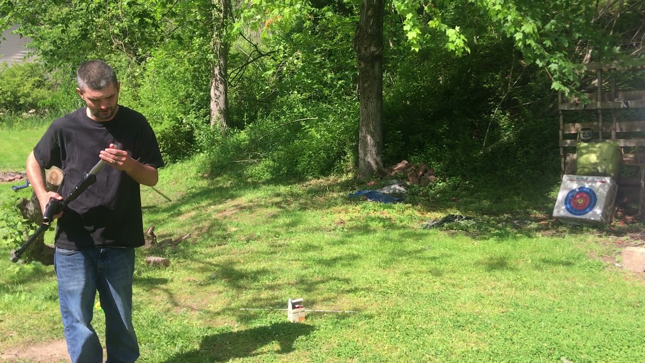 Shooting my homemade slam fire shotgun - YouTube
