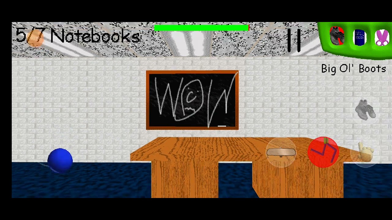 playing Baldi with original stamina 0 to 7 notebooks - YouTube
