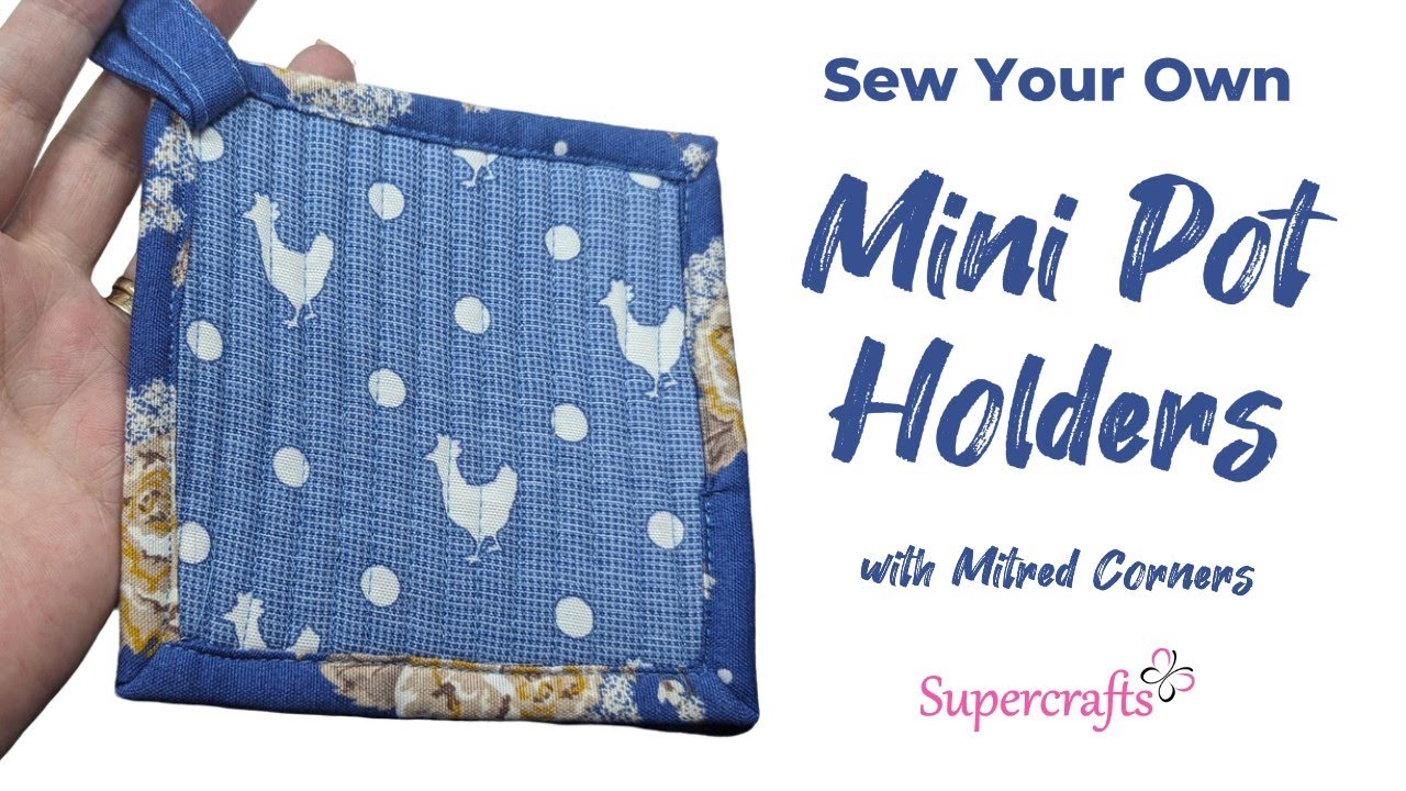 Mini Pot Holder with Mitred corners Sewing Tutorial - YouTube