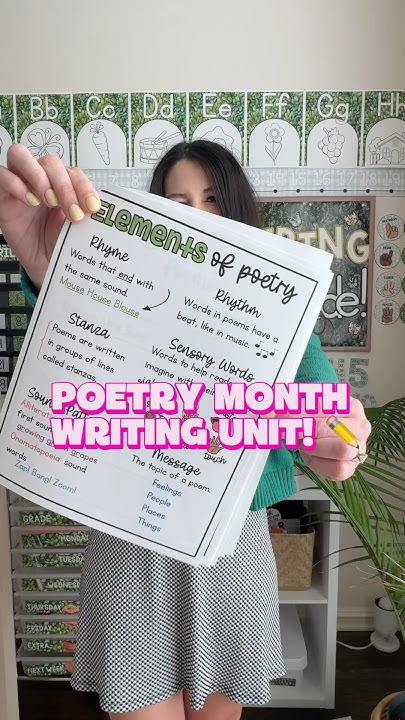 National Poetry Month Kids Unit for Elementary School Writing Poems ...