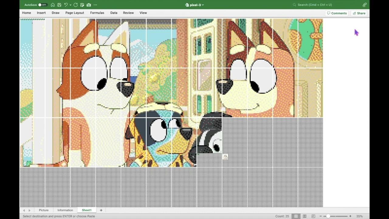 Bluey Pixel art - YouTube