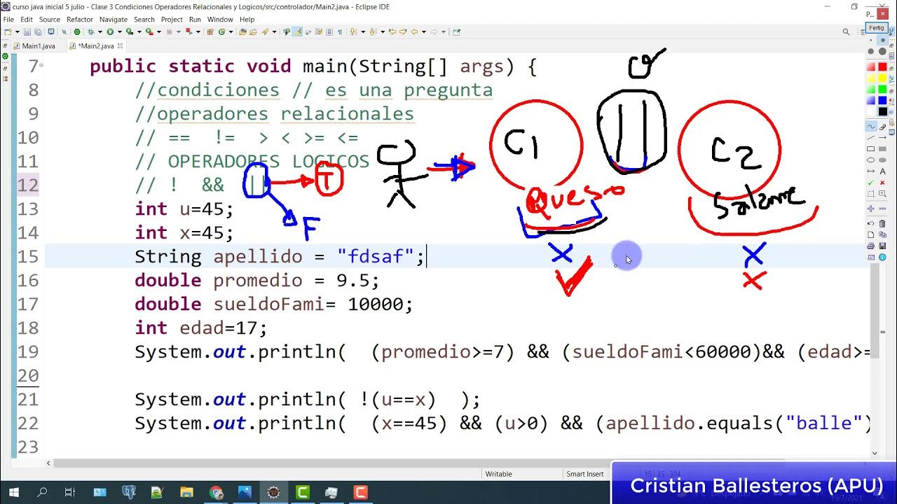 operadores logicos en JAVA crear condiciones complejas PARTE 2/3 - YouTube