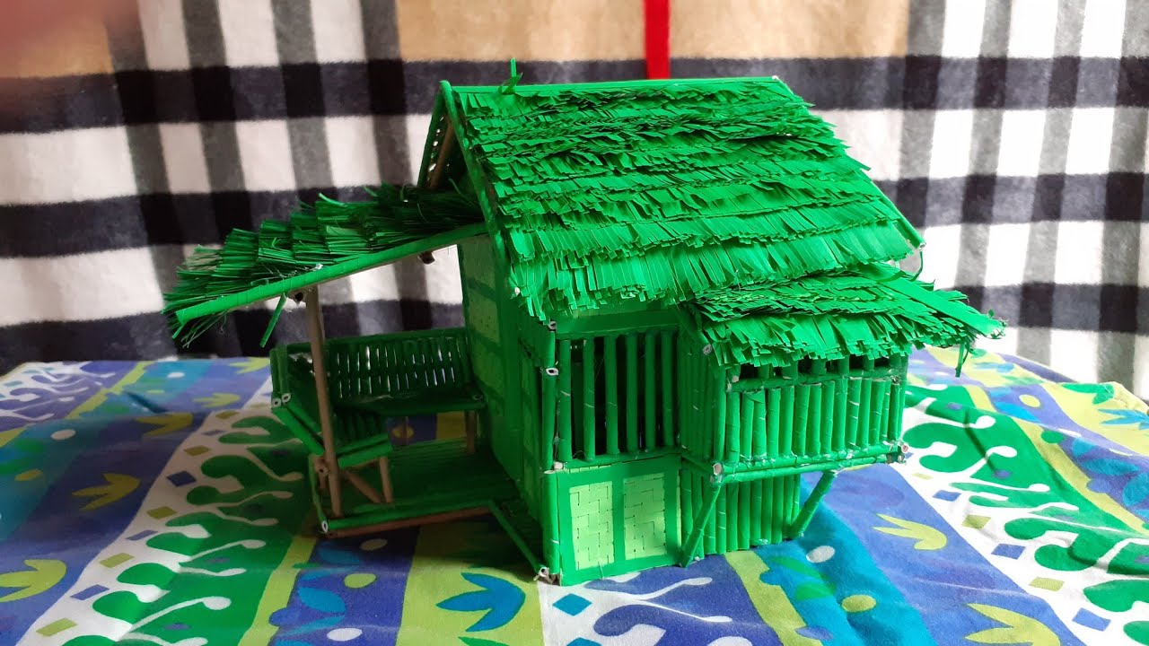 Making Miniature Bahay Kubo / Nipa Hut Made of Paper No. 5 Part 3 - YouTube