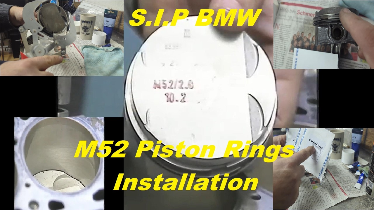 BMW S.I.P -M52 engine - Piston Rings Installation - YouTube