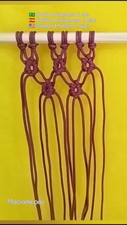 Padrão Diamante 2 fios. #macramepassoapasso #macrame - YouTube