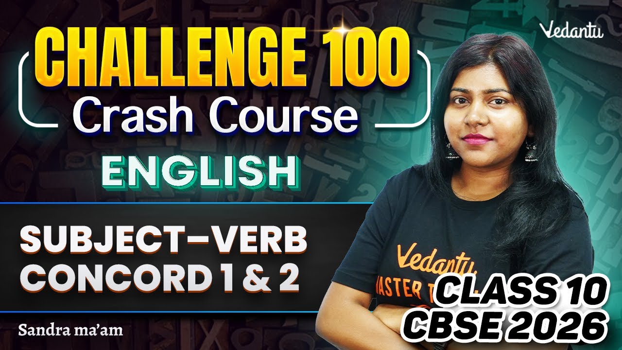 Subject Verb Concord 1 and 2 | Class 10 English Challenge 100 | CBSE ...