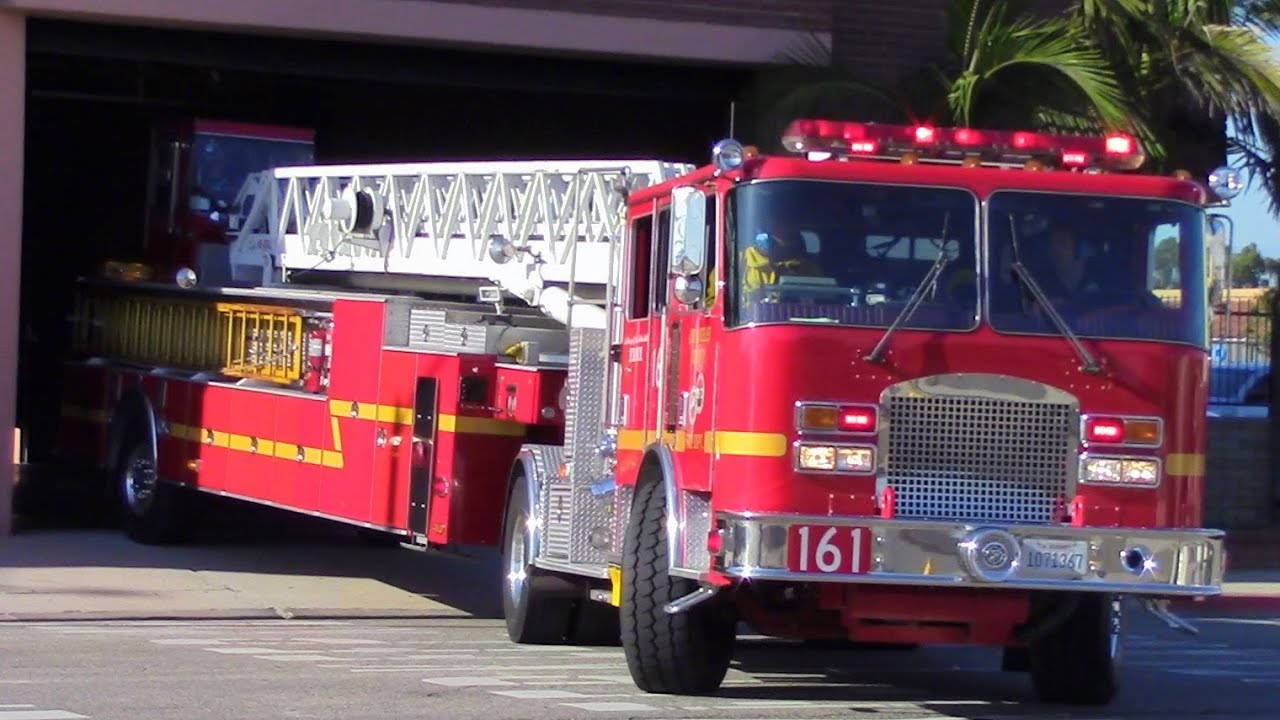 LACoFD Quint 161 & Squad 161 Responding + Tone outs - YouTube
