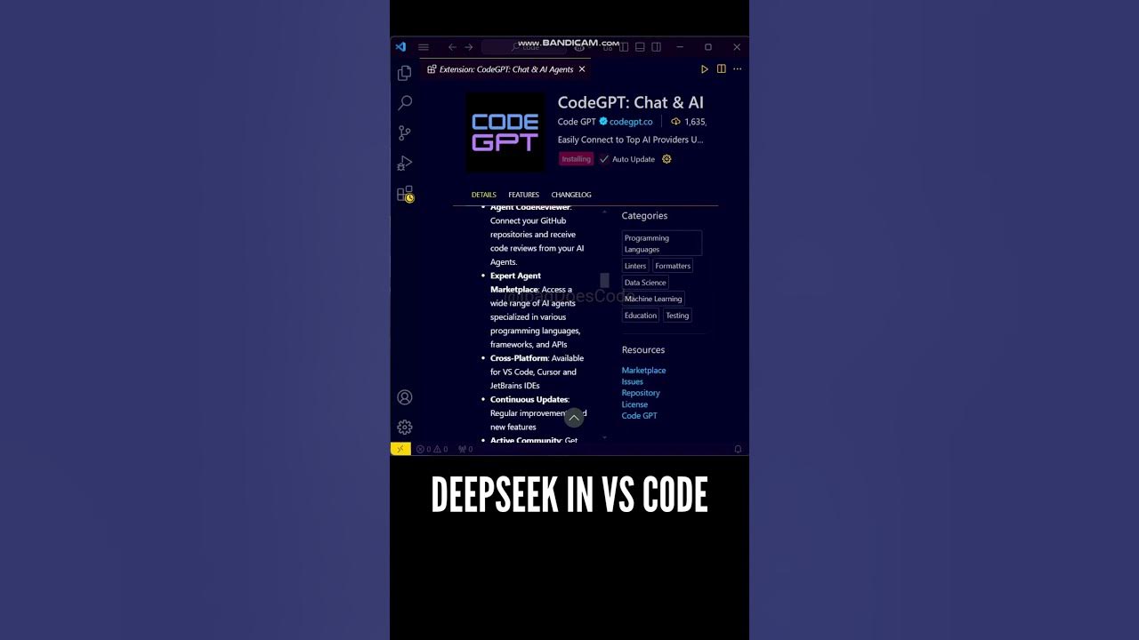 🥰🥰 Use DeepSeek R1 in Visual Studio Code without Ollama #vscode #coding #ollama #deepseek #js ...