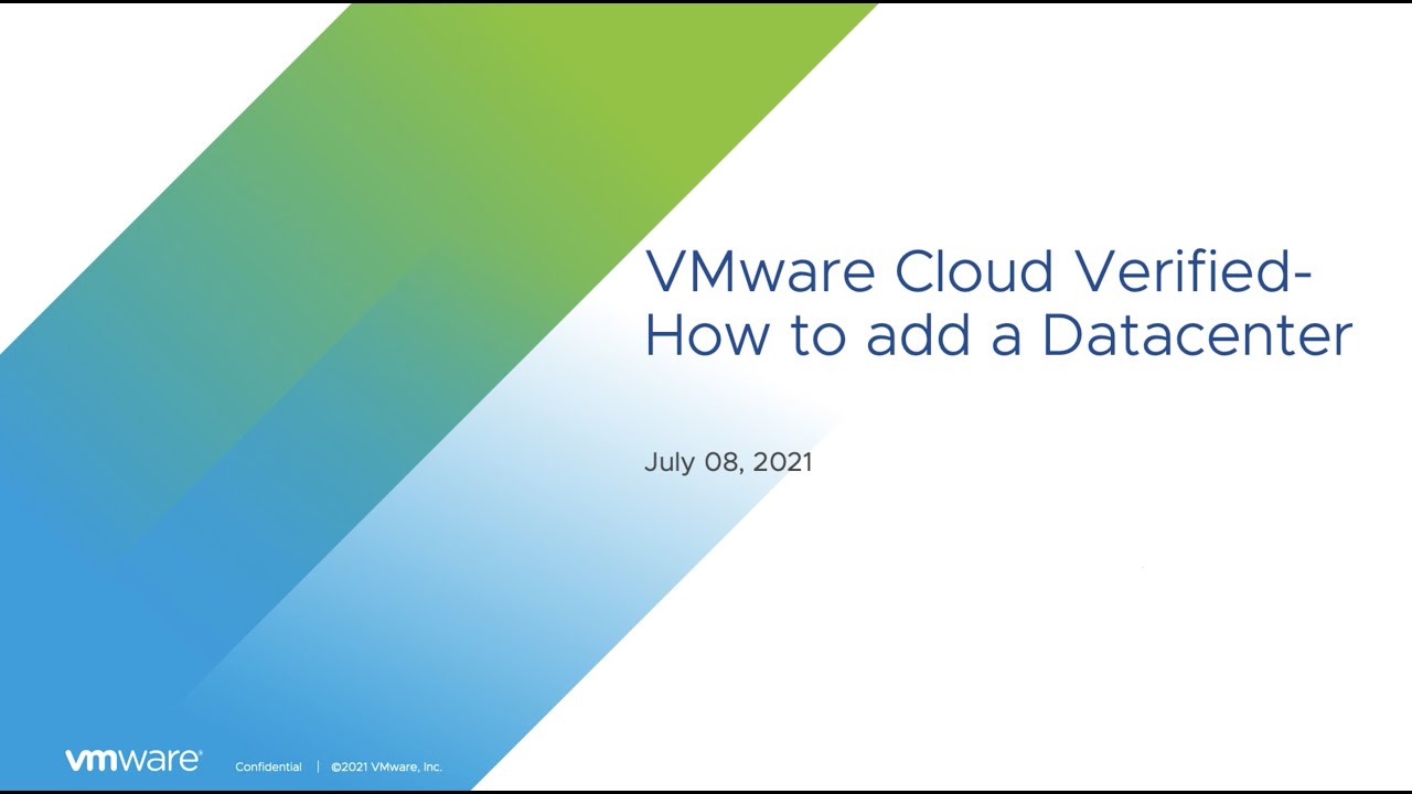 VMware Cloud Verified Partners: How to Add a Data Center - YouTube