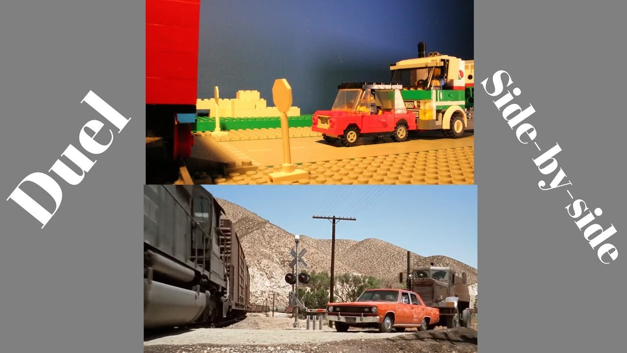 LEGO DUEL RAILROAD CROSSING Side by side I stop motion - YouTube