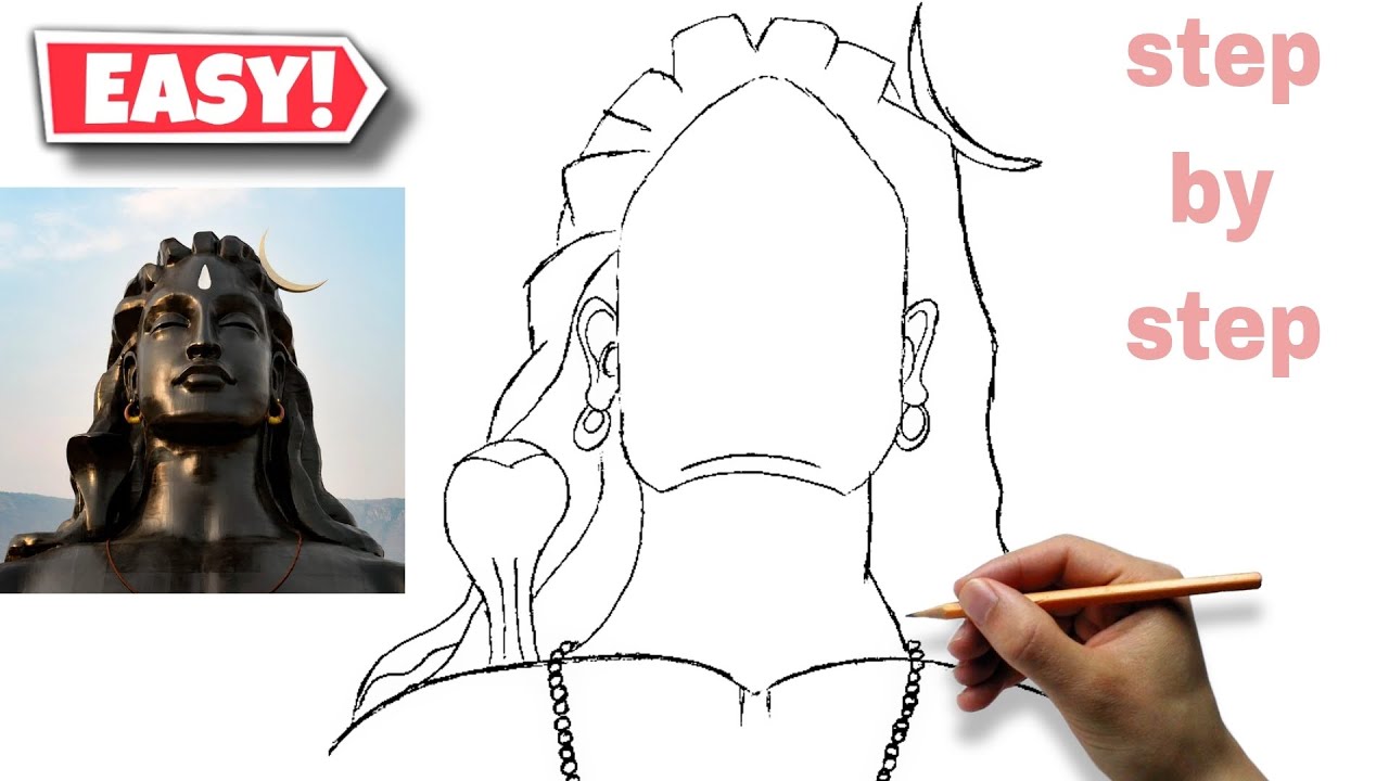Maha Shivaratri Adiyogi Mahadev drawing // Mahadev Drawing easy // how ...