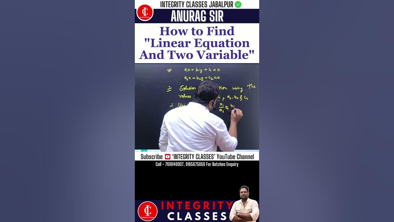 How to find 'Linear Equations & Two Variable' #class10maths #maths #mathshorts #linearequations ...