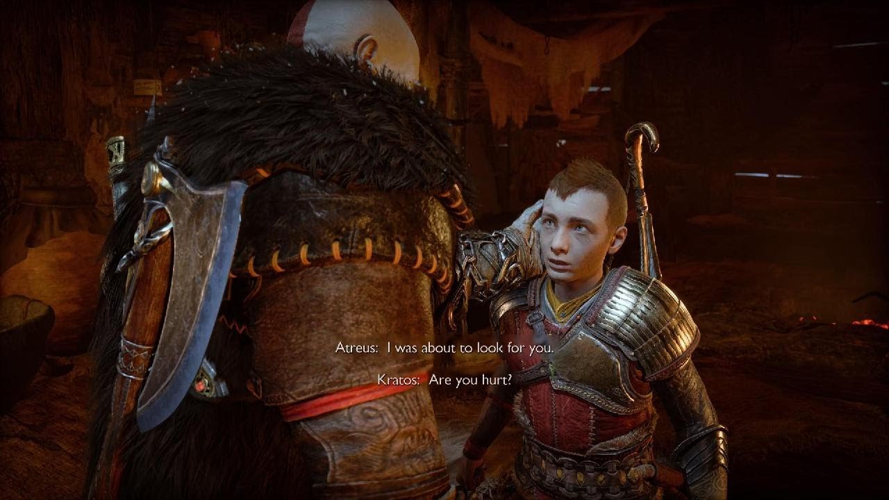 God of War Ragnarök Young Kratos goes to Atreus after Thor fight - YouTube