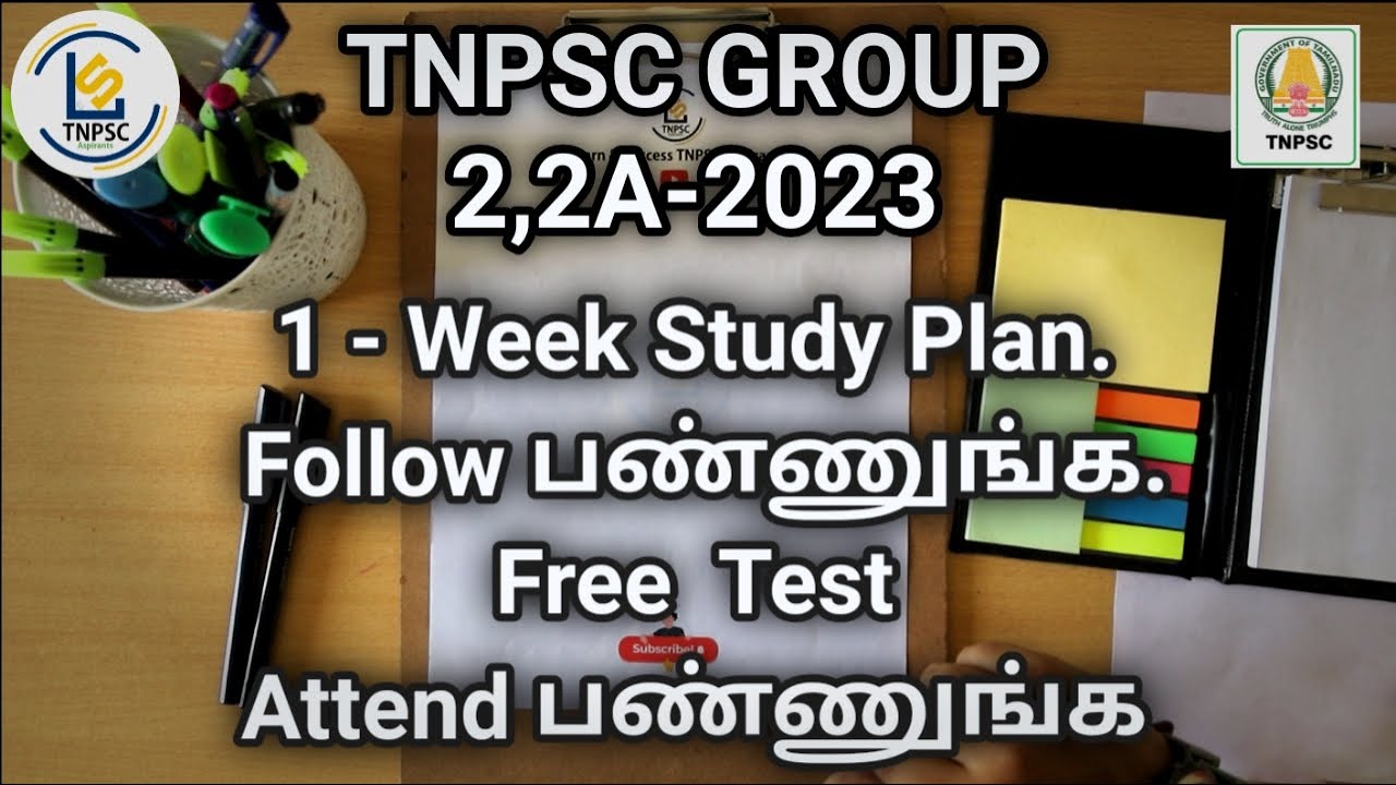 1 WEEK STUDY PLAN FOR TNPSC Group 2,2a&4 Aspirants-2023./FOLLOW This ...