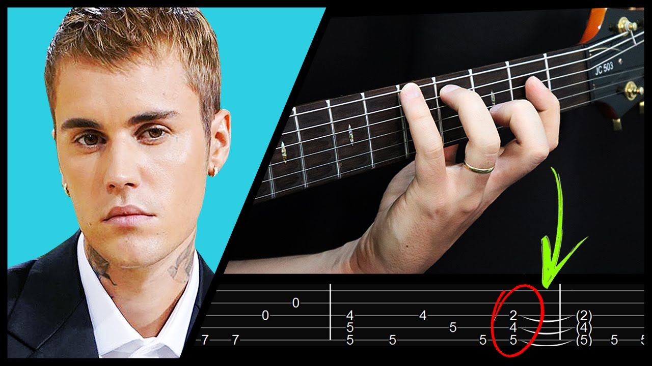 Ghost (Justin Bieber) Guitar Cover | Tabs on-screen - YouTube