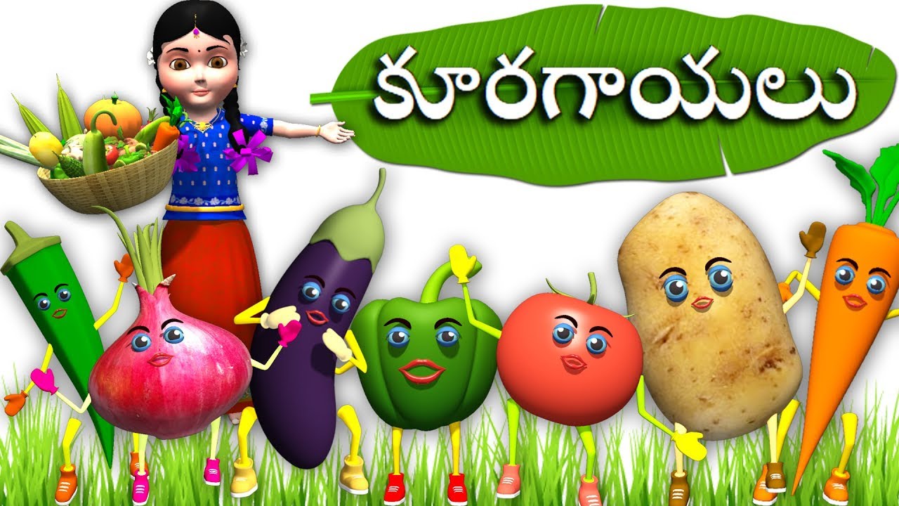 Learn Telugu Kuragayalu and Pandlu(Fruits and Vegetables)Teluge Rhymes ...