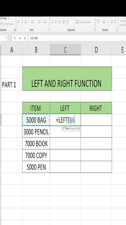 Left And Right Function Part 1 Excel Shorts Excel Exceltips Exceltutorial Exceltrick Youtube 