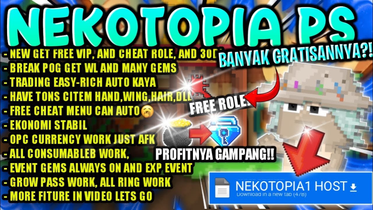GROWTOPIA PRIVATE SERVER | NEW GET VIP AND ROLE BFG |NEKOTOPIA PS🎥🤩 - YouTube