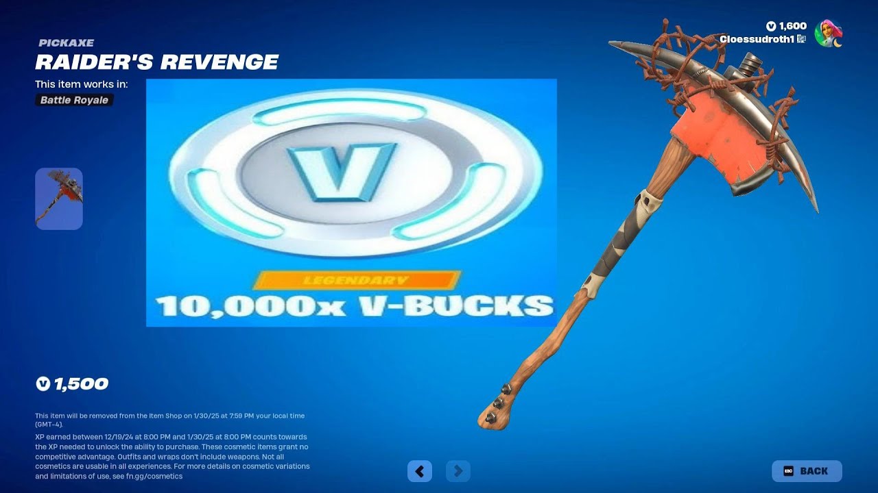 You would buy this pickaxe for 1500 VBucks Fortnite - YouTube