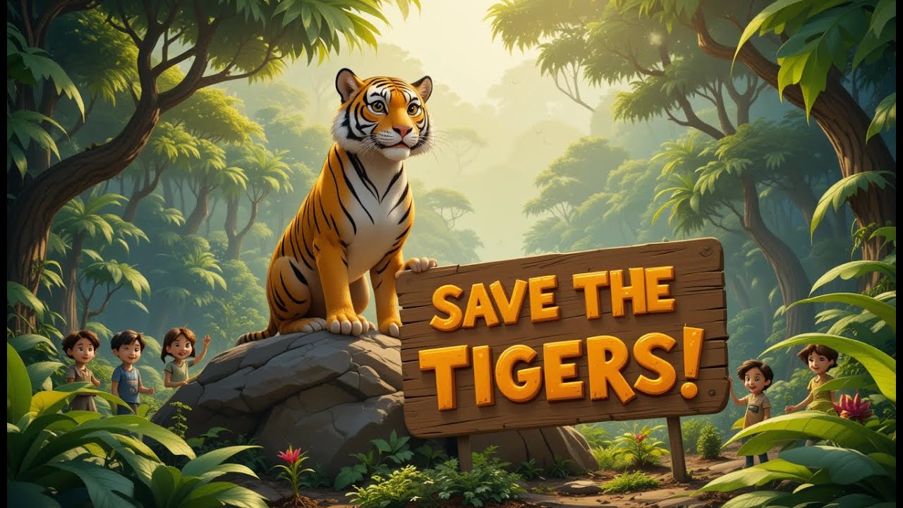 Roar for Help 🐯 | Save the Tigers Story for Kids | Jungle Moral Story ...