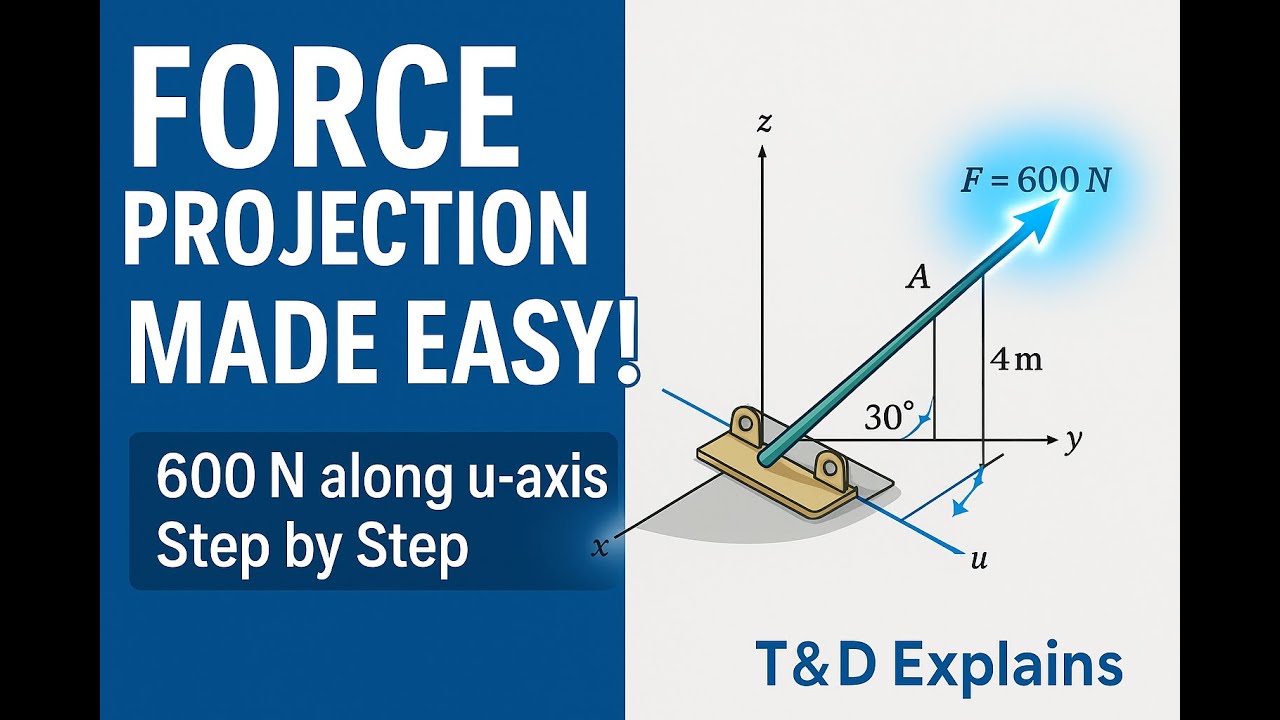 Projection of a Force onto an Axis | Vector Mechanics Problem Solution ...
