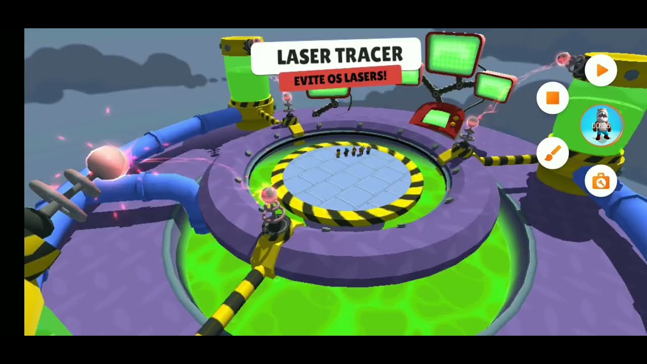 jogando stumble guys laser tracer block dash - YouTube