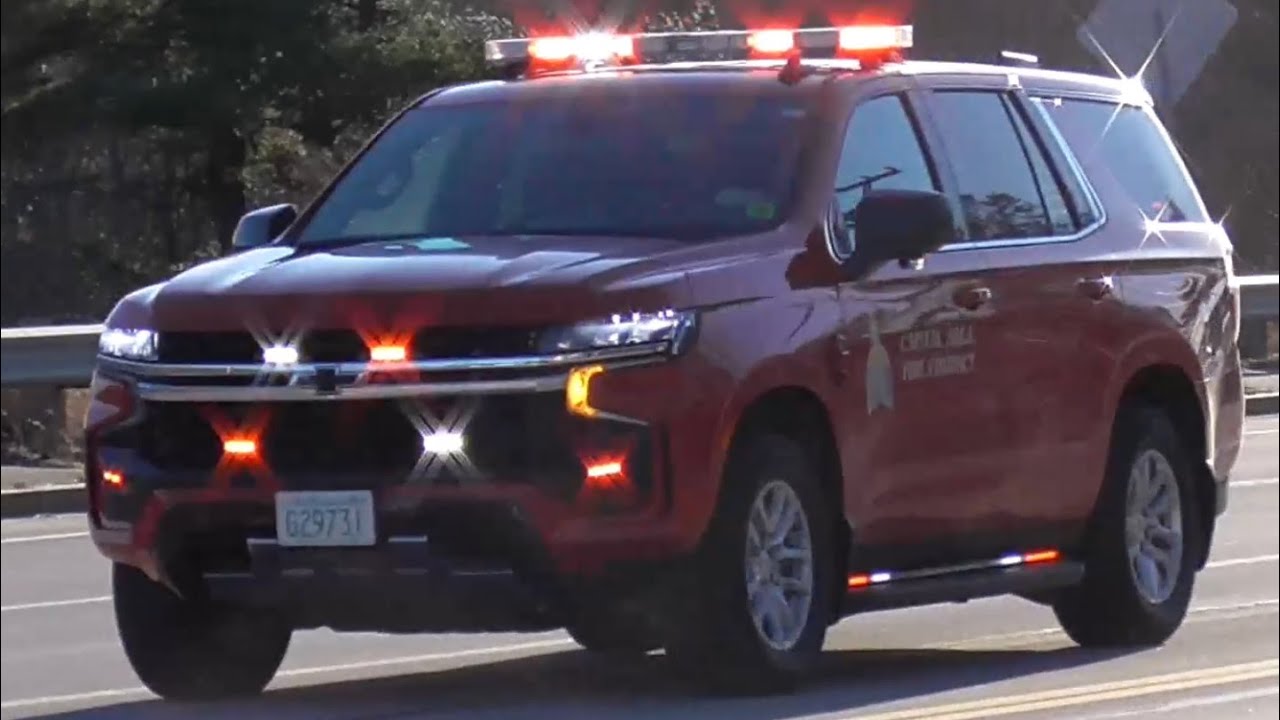 Capital Area Mutual Aid Car 1 Responding to Brush Fire - YouTube