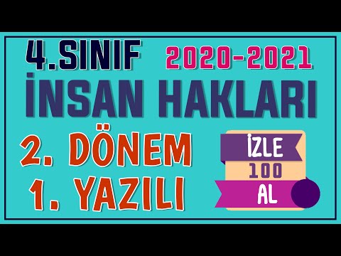 4. SINIF İNSAN HAKLARI - 2. DÖNEM 1. YAZILI