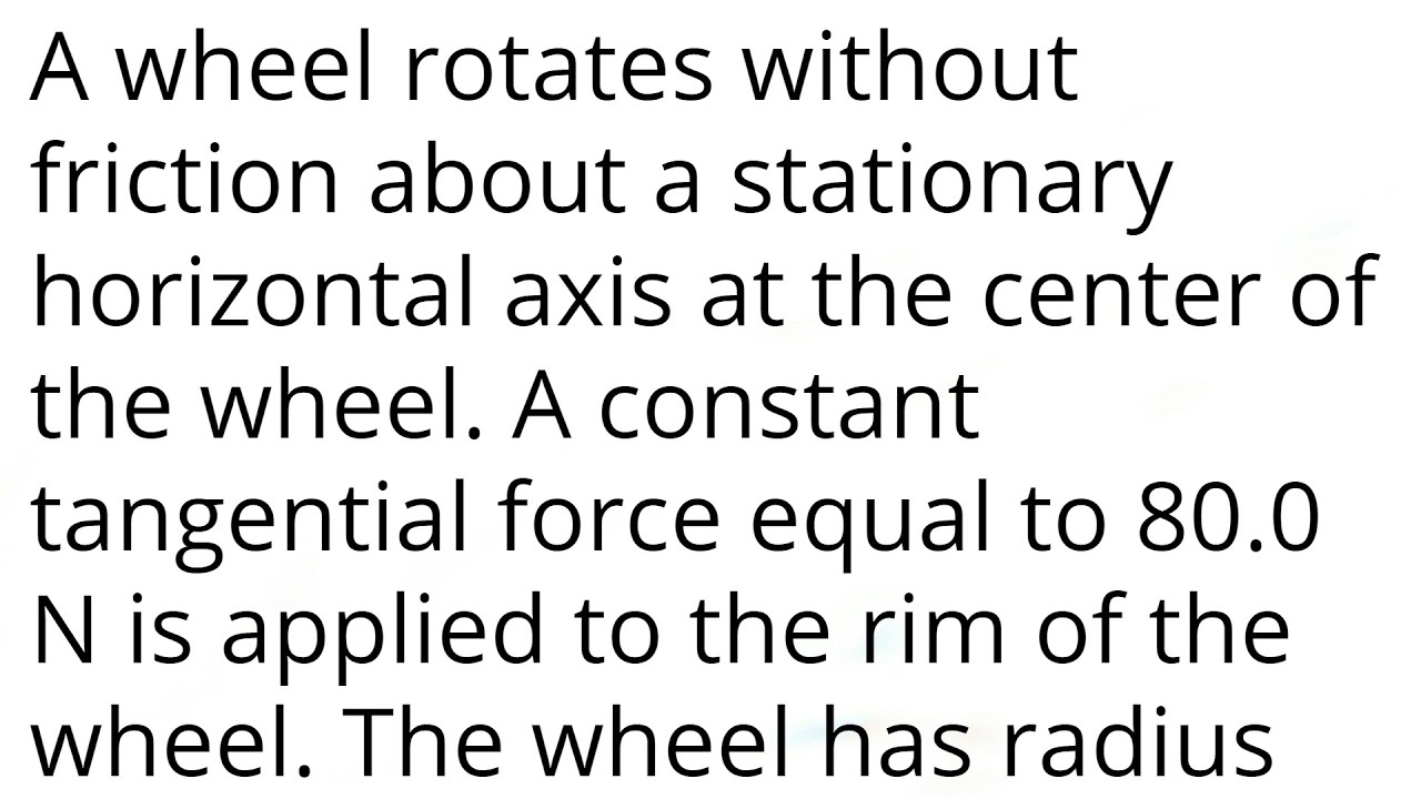A wheel rotates without friction about a stationary horizontal axis at ...