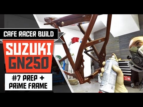 Suzuki GN 250 Cafe Racer Build - Part 7: Bondo And Prime Frame - YouTube
